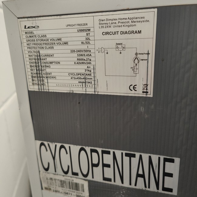 LEC mini freezer U50052W - Used Refrigeration Equipment - USED CATERING ...